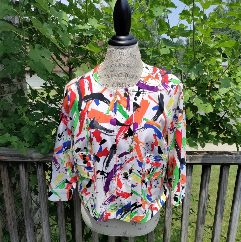 90s Kelly & Diane Women's Rainbow Paint Splatter Bole… - Gem